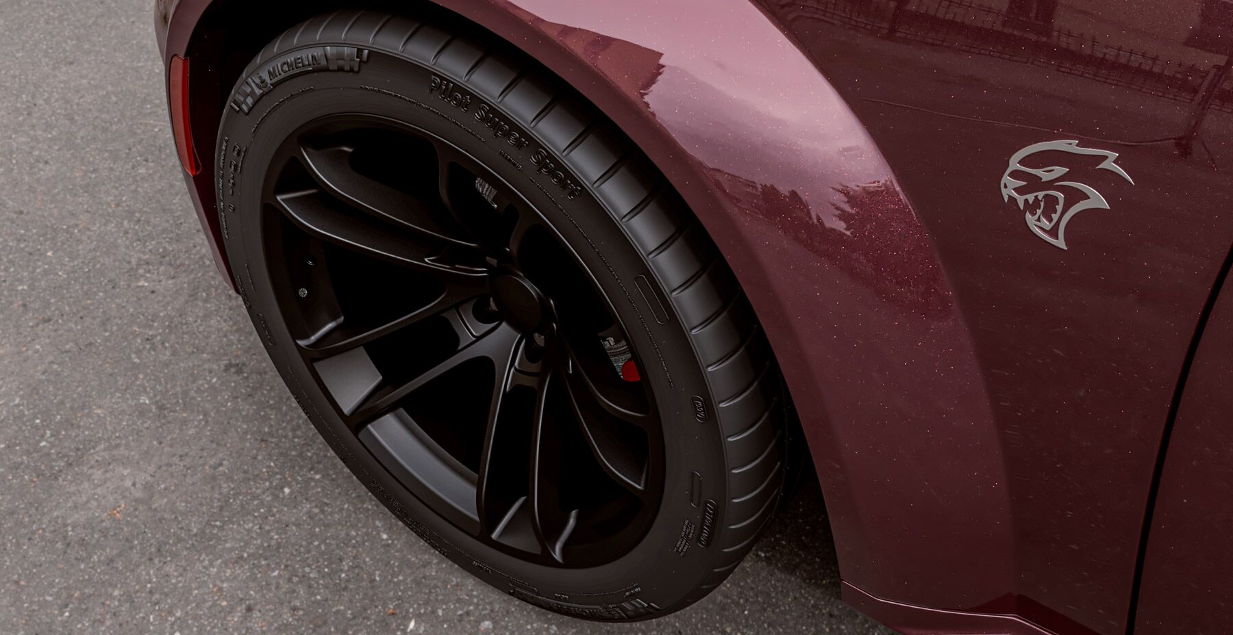 Hellcat Widebody Style Matte Black Wheel (20"x11", -2.5 Offset, 5x115 ...