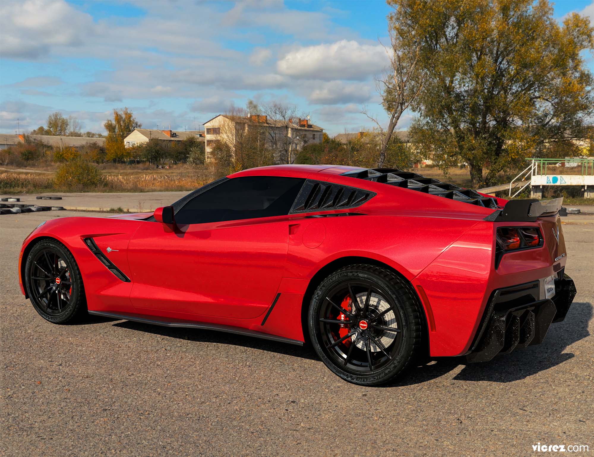 Vicrez LV Style Rear Window Louvers vz102121 | Chevrolet Corvette C7 ...
