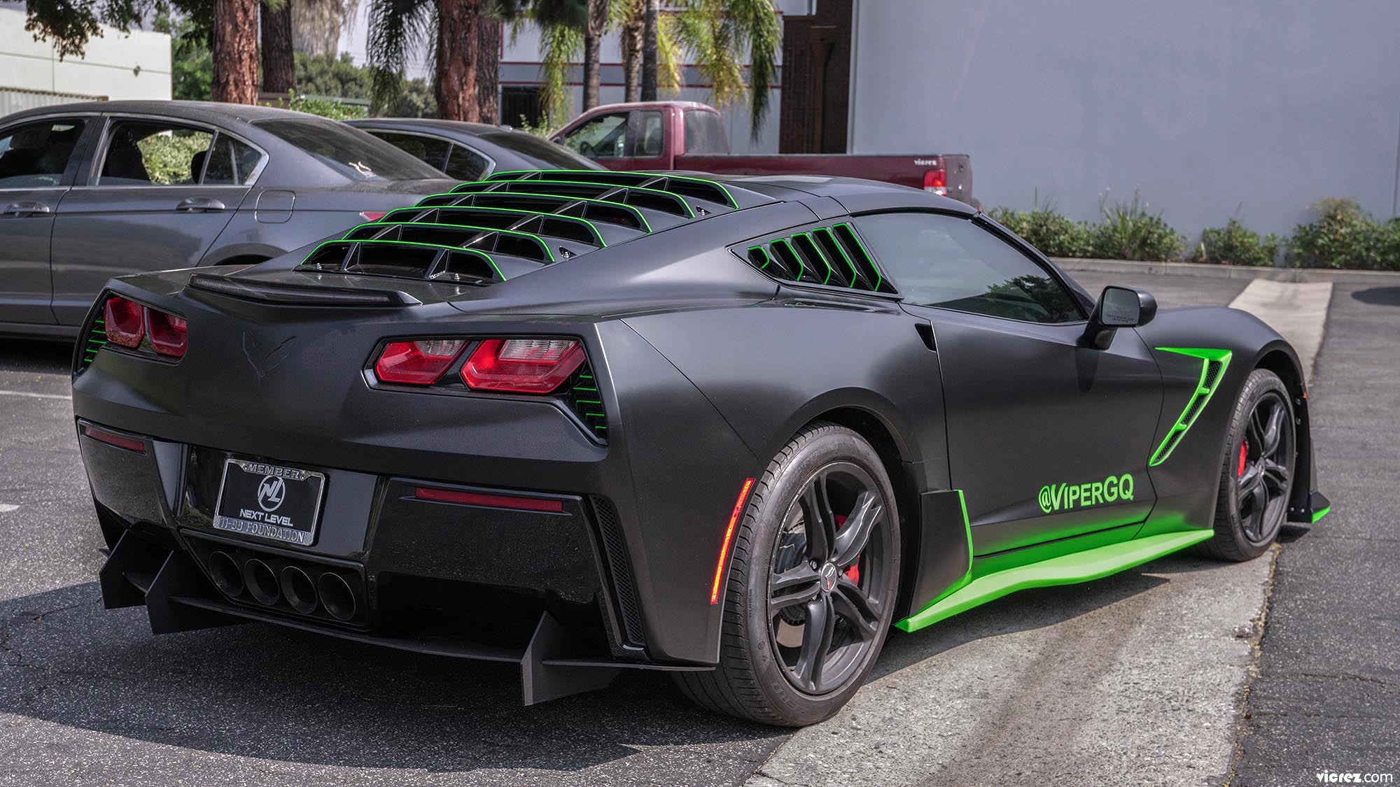 Vicrez LV Style Rear Window Louvers vz102121 | Chevrolet Corvette C7 2014-2019