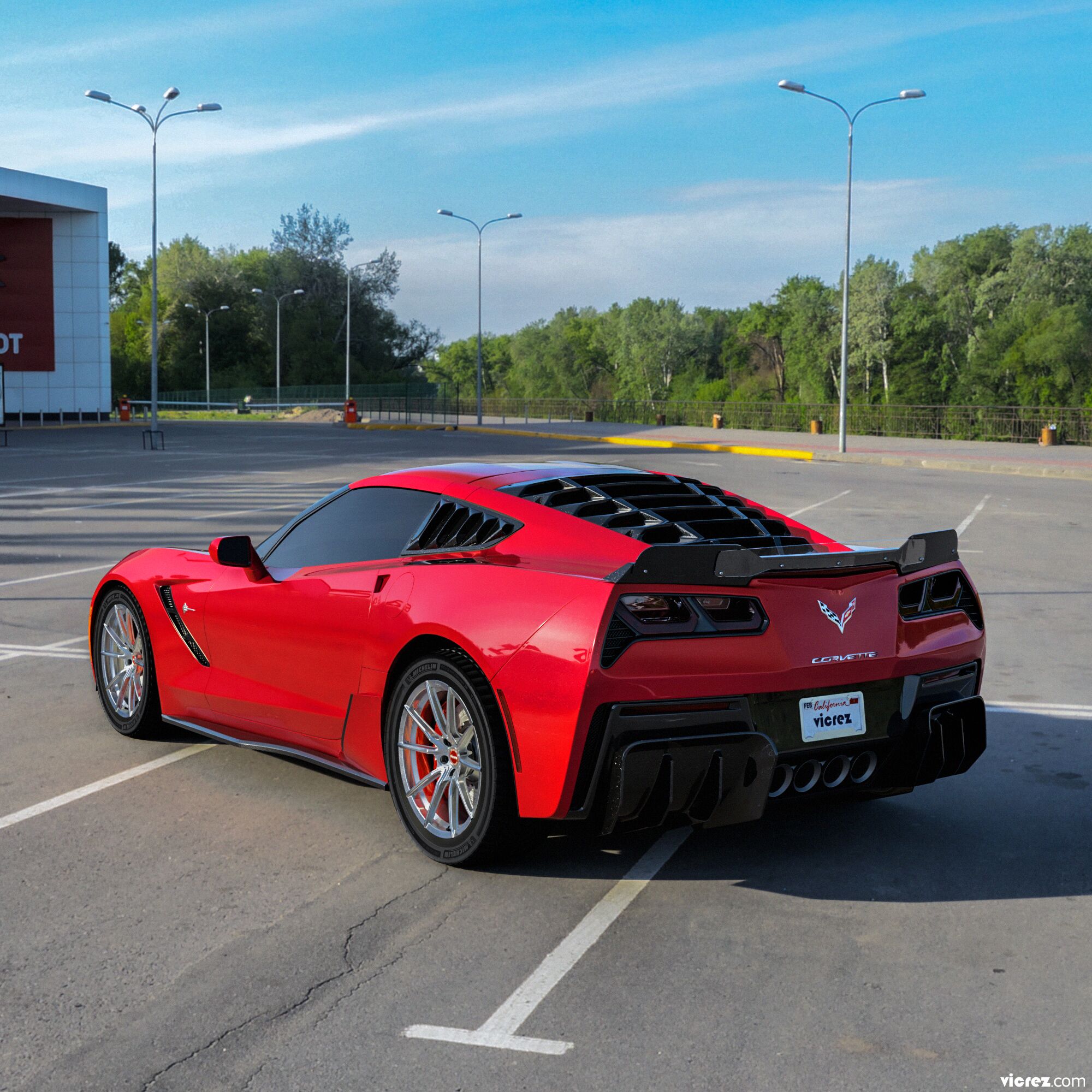 Vicrez LV Style Rear Window Louvers vz102121 | Chevrolet Corvette C7 ...