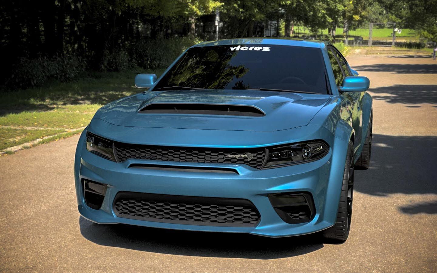 Vicrez Demon Style Hood w/ Vent Scoop vz102654 | Dodge Charger 2015-2023