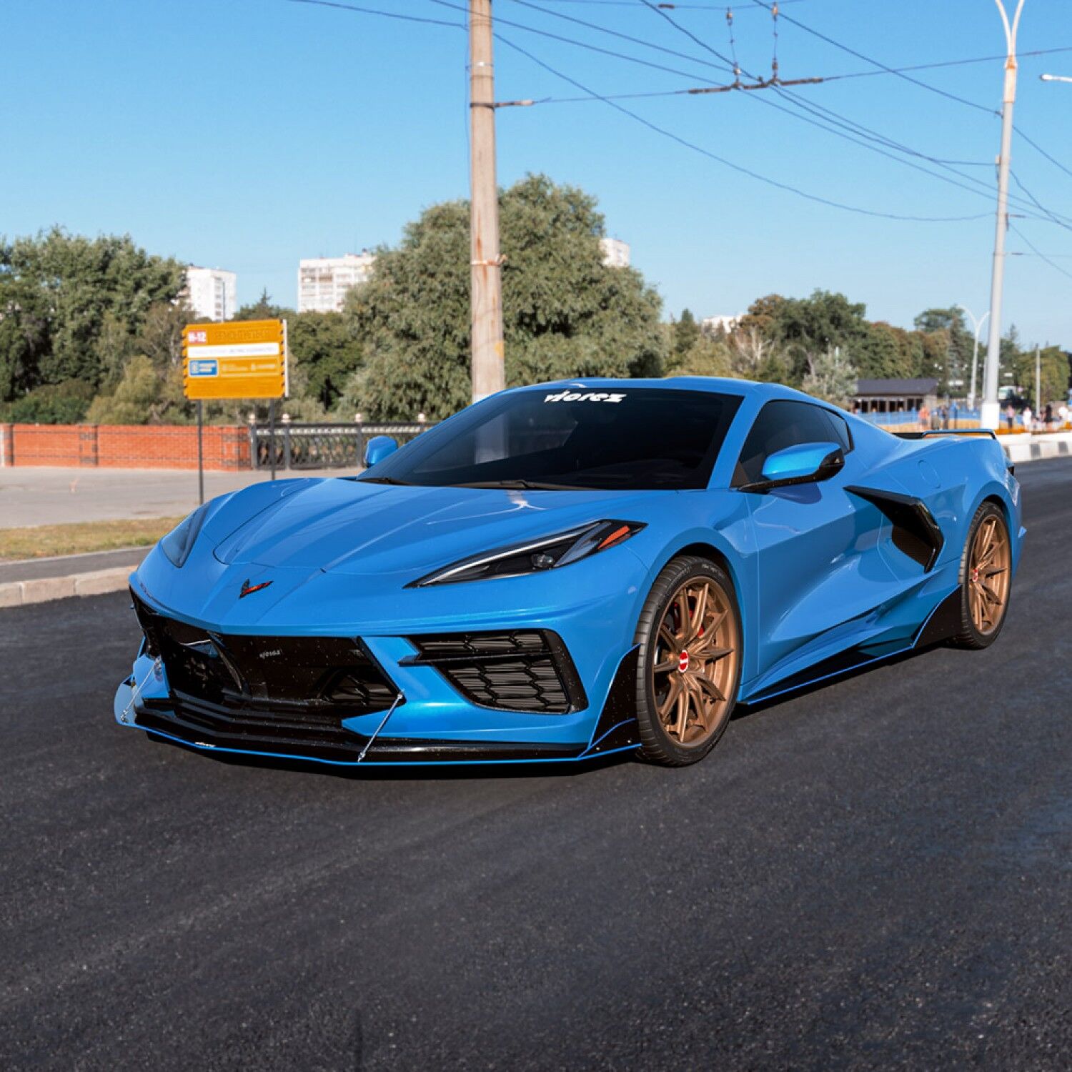 Vicrez VZR1 Side Skirt Splitters vz101672 | Chevrolet Corvette C8 2020-2025