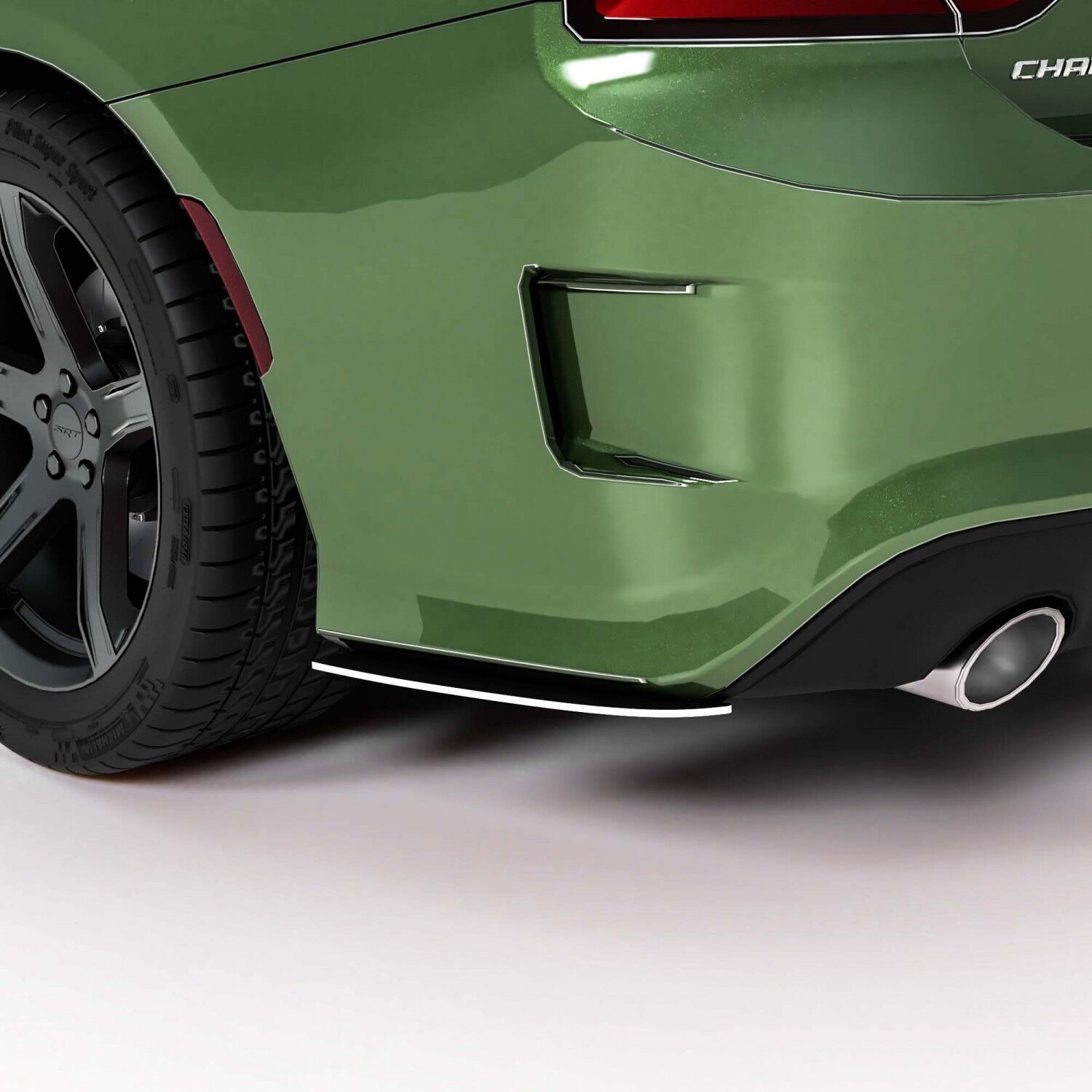 Vicrez 1R Rear Bumper Side Splitters vz102375 | Dodge Charger 2008-2021