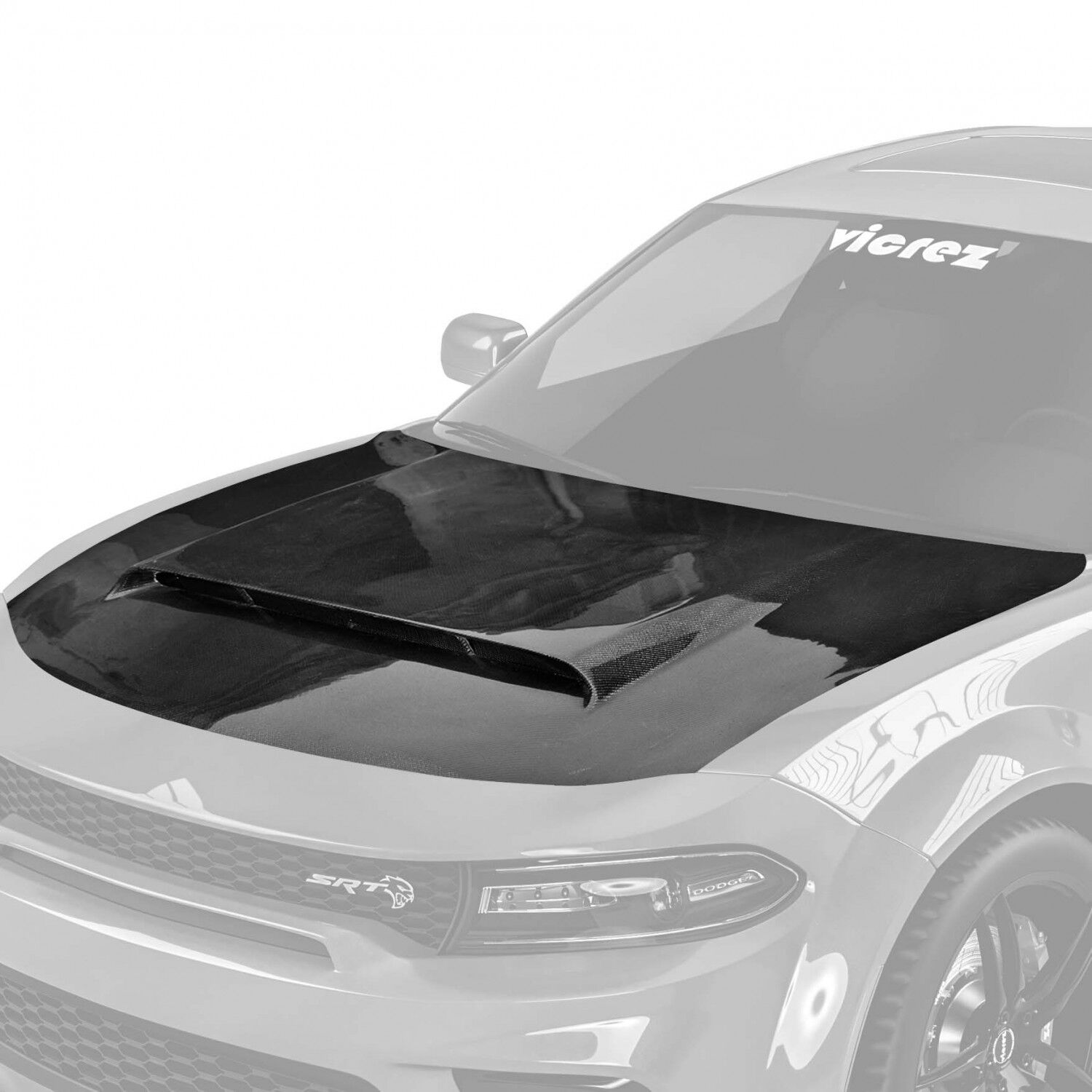 Vicrez Carbon Fiber Demon Hood w/ Vent Scoop vz102505 | Dodge Charger ...