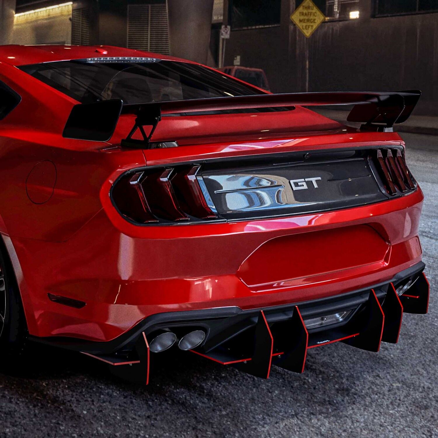 Vicrez Centa VR2 Rear Diffuser vz102312 | Ford Mustang 2018-2025