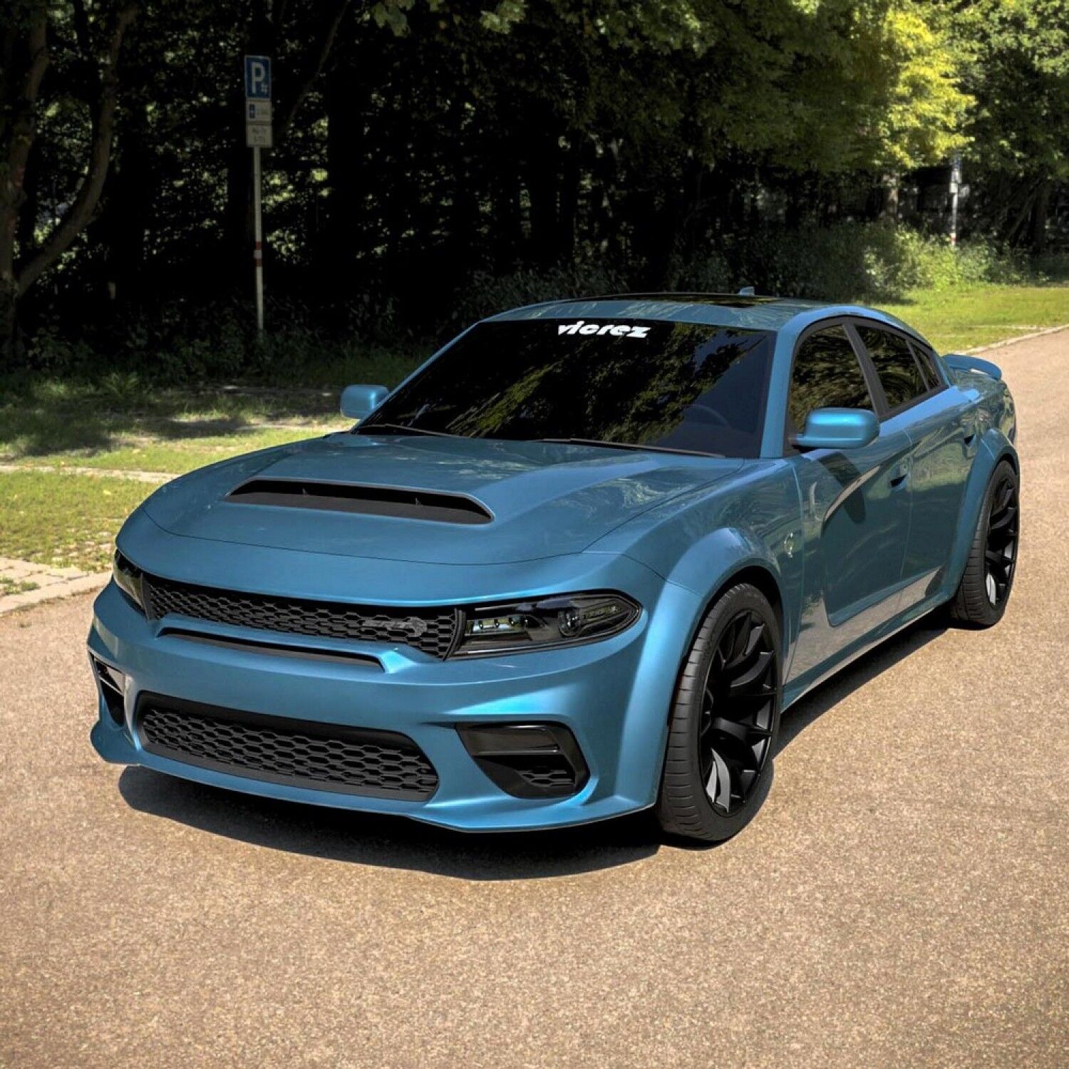 Vicrez Demon Style Hood w/ Vent Scoop vz102654 | Dodge Charger 2015-2023