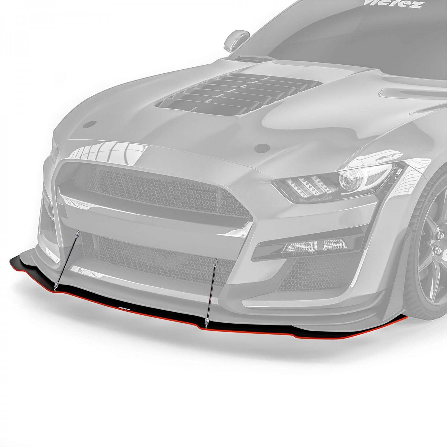 Vicrez Front Bumper Splitter GT500 Style vz102163 | Ford Mustang 2018-2023