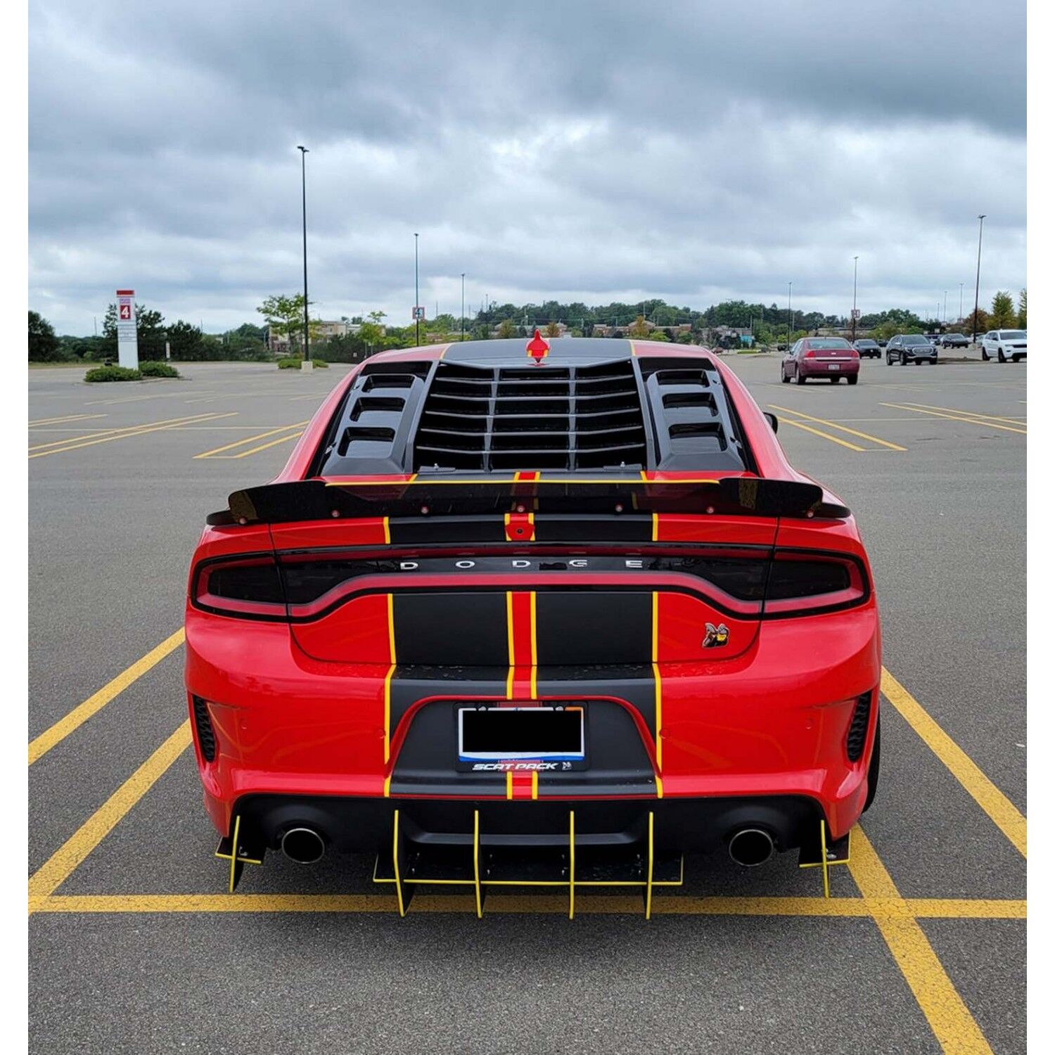 Vicrez Matte Black V3R Style Rear Window Louvers vz102438 | Dodge ...