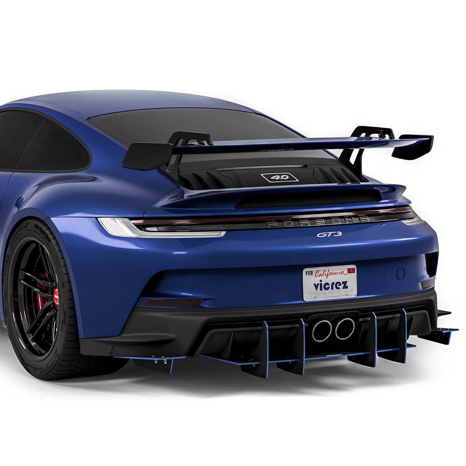 Vicrez Genali VR2 Rear Diffuser vz102628 | Porsche 911 GT3 2022-2025