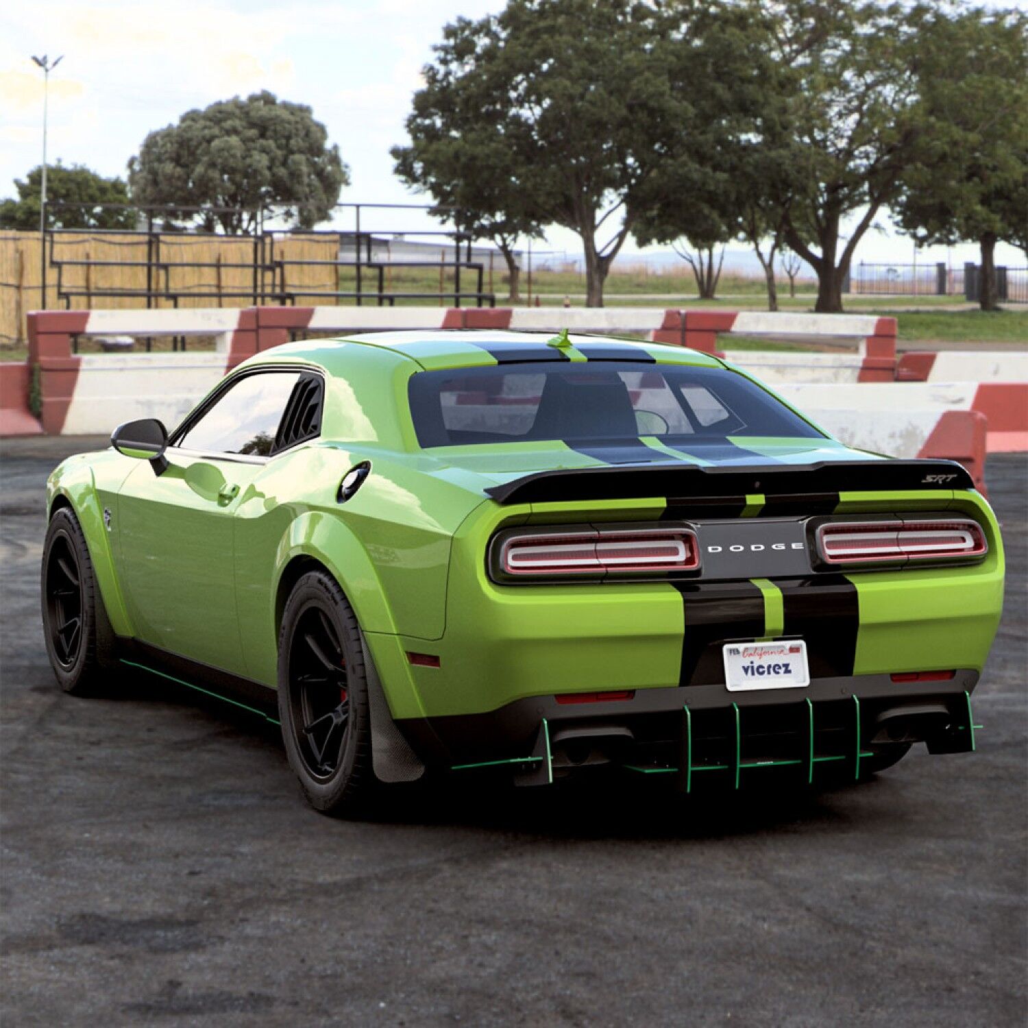 Vicrez Genali VR2 Rear Diffuser vz102633 | Dodge Challenger 2008-2023