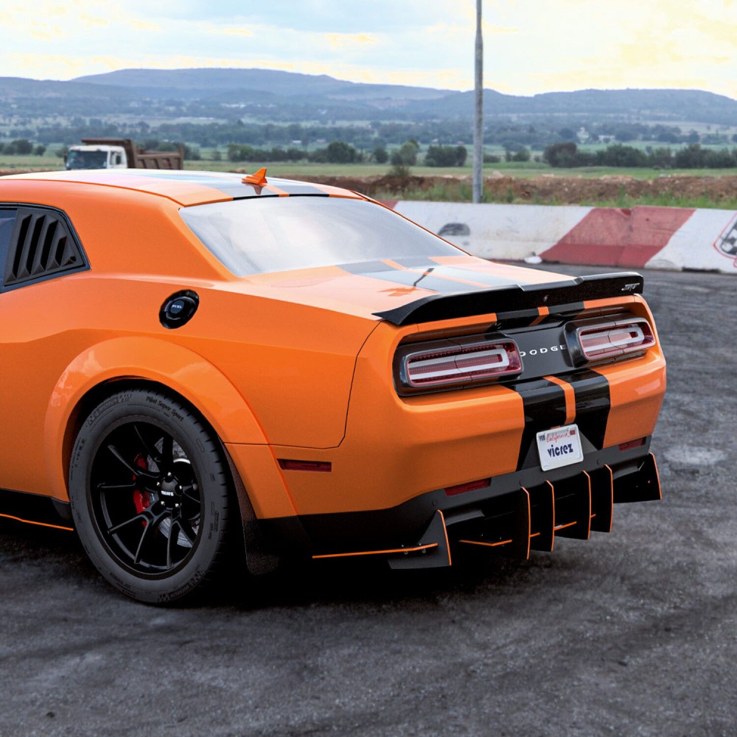 Vicrez Genali VR2 Rear Diffuser vz102633 | Dodge Challenger 2008-2023