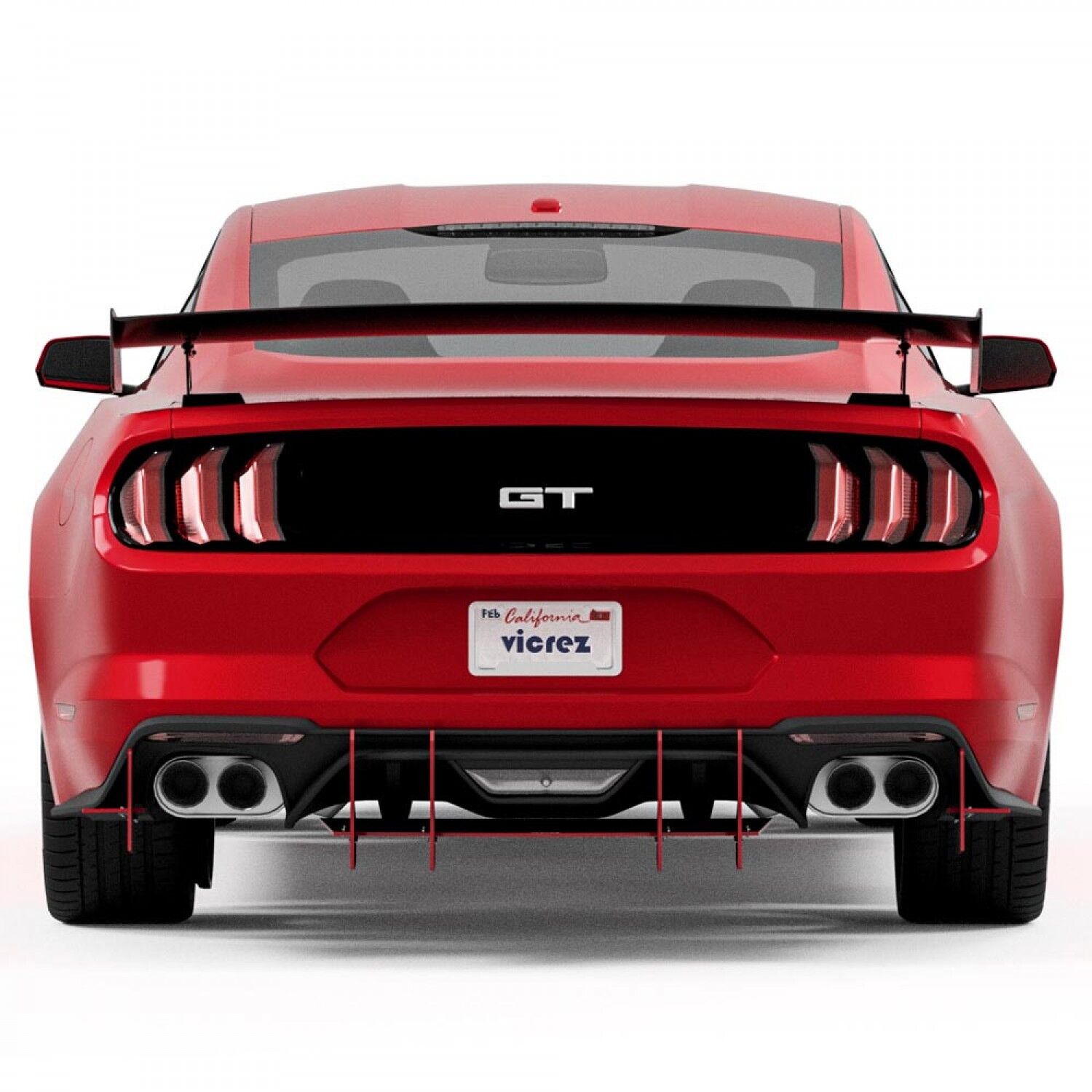 Vicrez Genali VR2 Rear Diffuser vz102636 | Ford Mustang 2015-2025