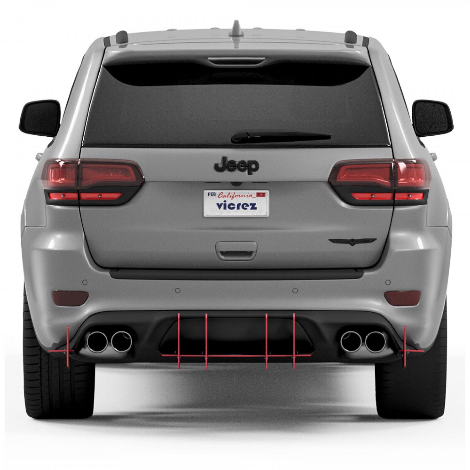 Vicrez Genali VR2 Rear Diffuser vz102639 | Jeep Grand Cherokee ...