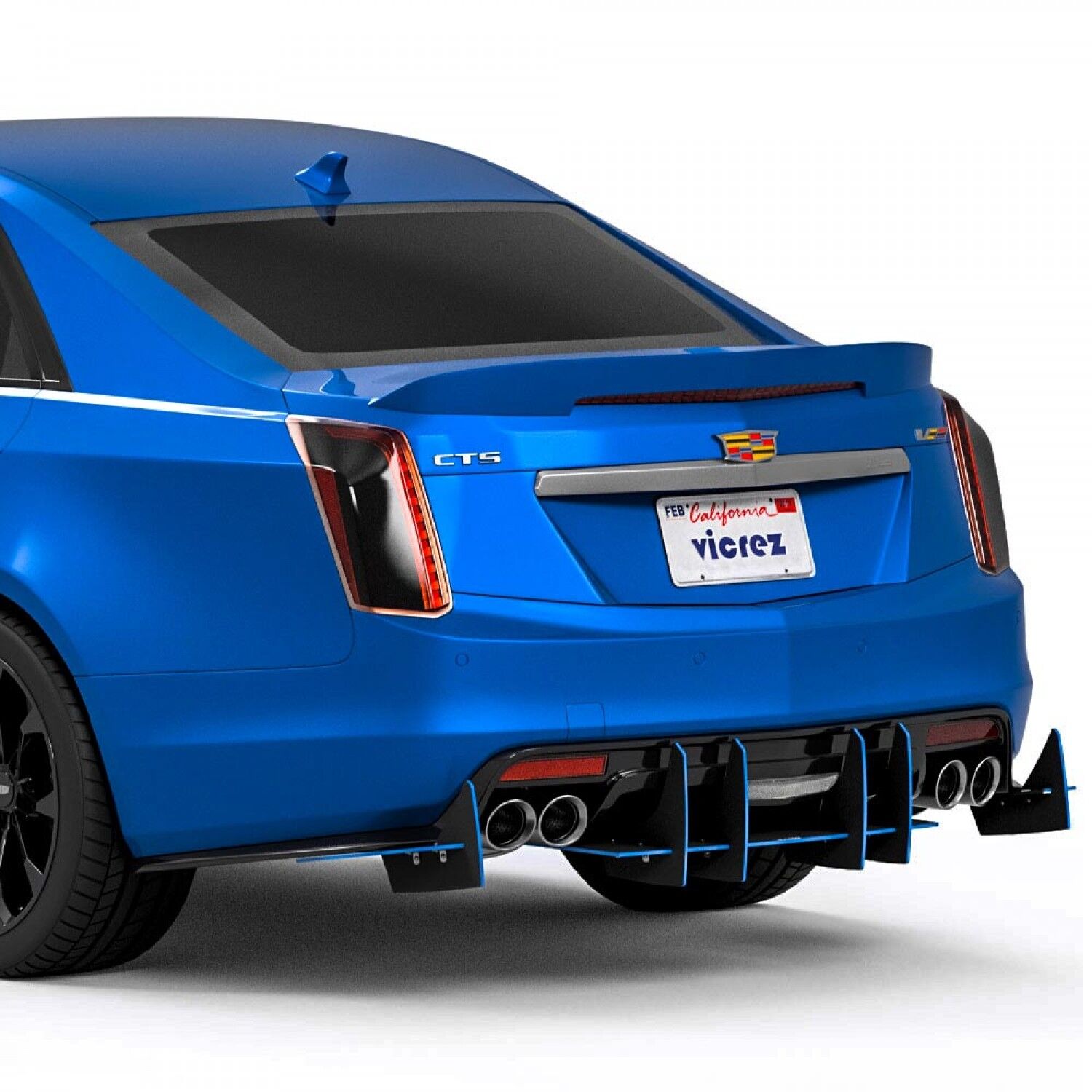 Vicrez Genali VR2 Rear Diffuser vz102643 | Cadillac CTS-V 2014-2022