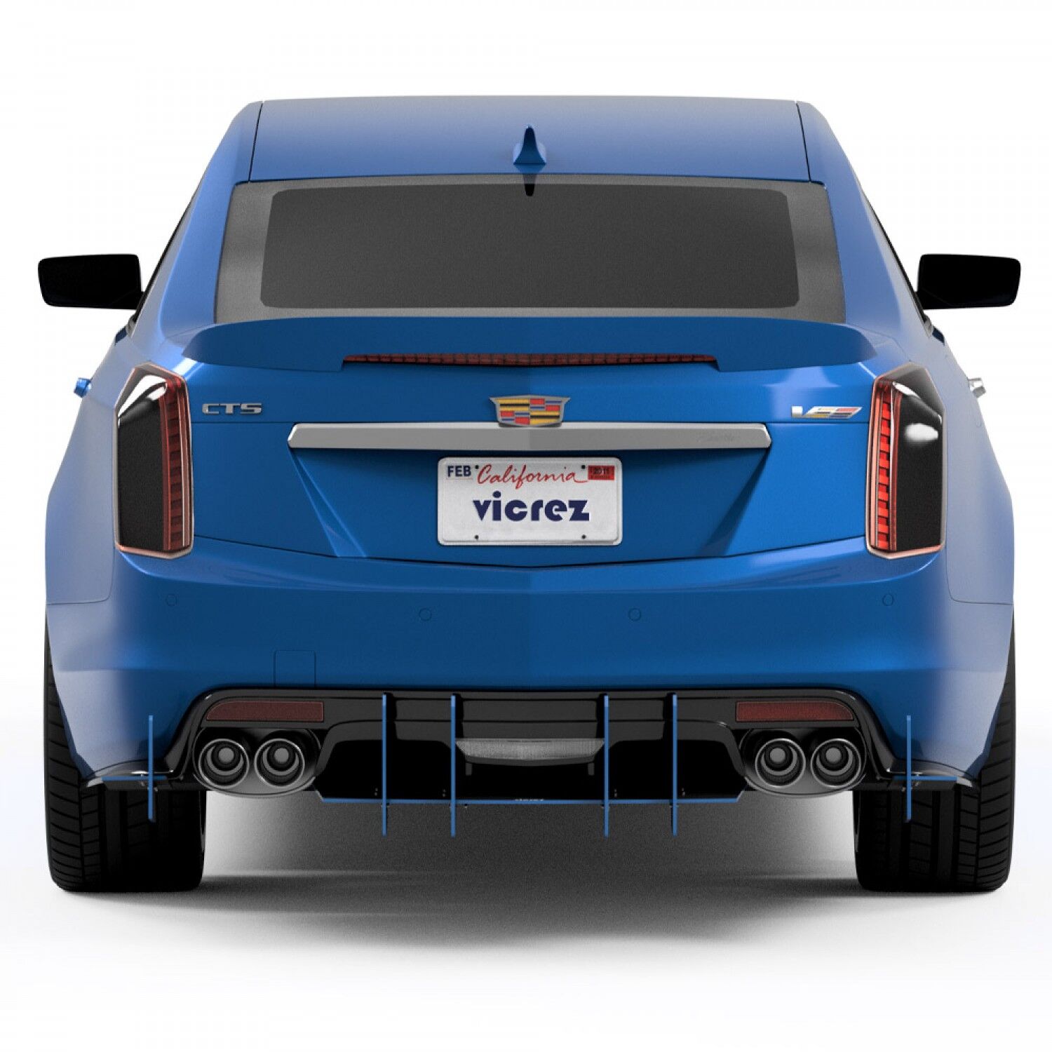 Vicrez Genali VR2 Rear Diffuser vz102643 | Cadillac CTS-V 2014-2022