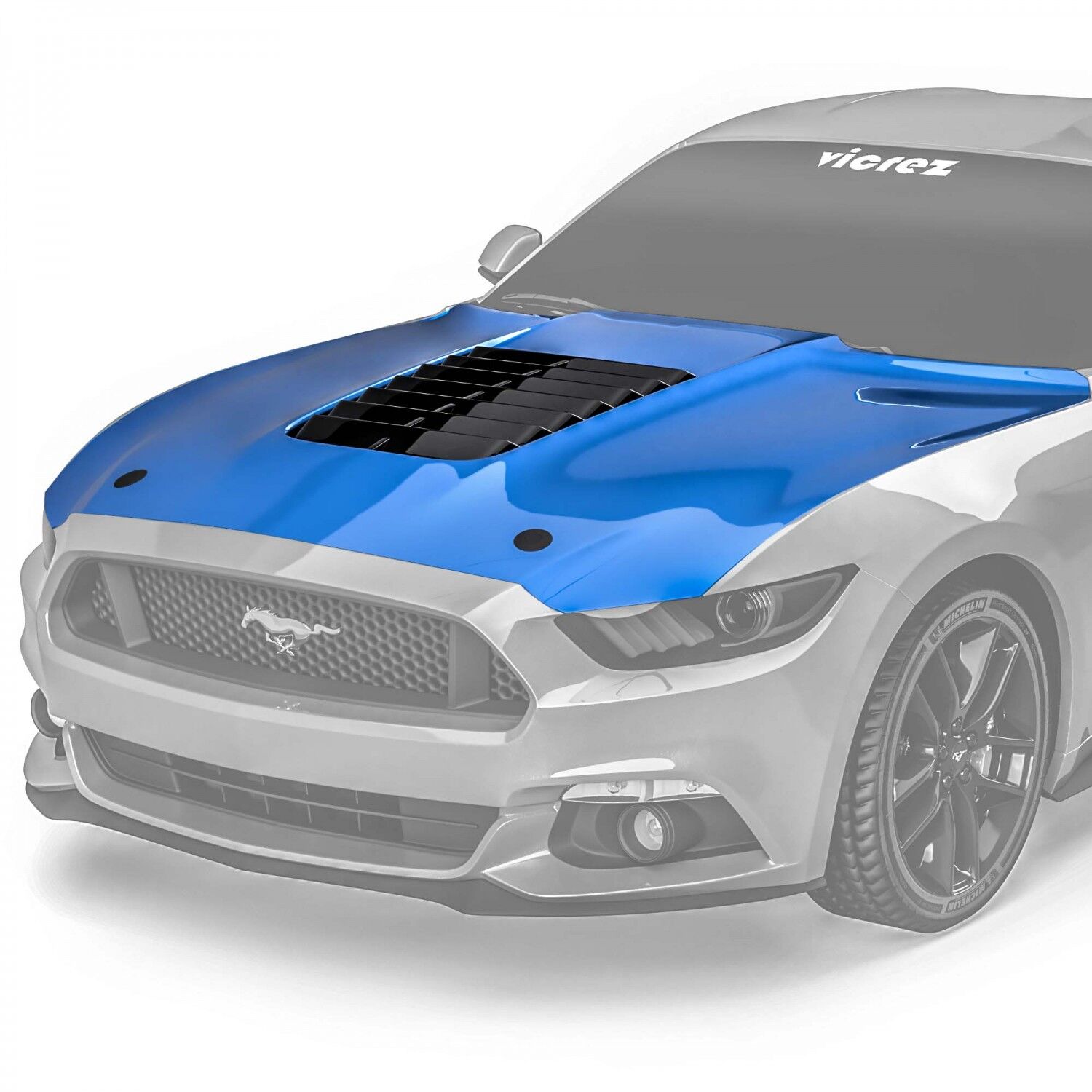 Vicrez Hood W/ Air Vent Scoop GT500 Style vz102168 | Ford Mustang 2015-2017