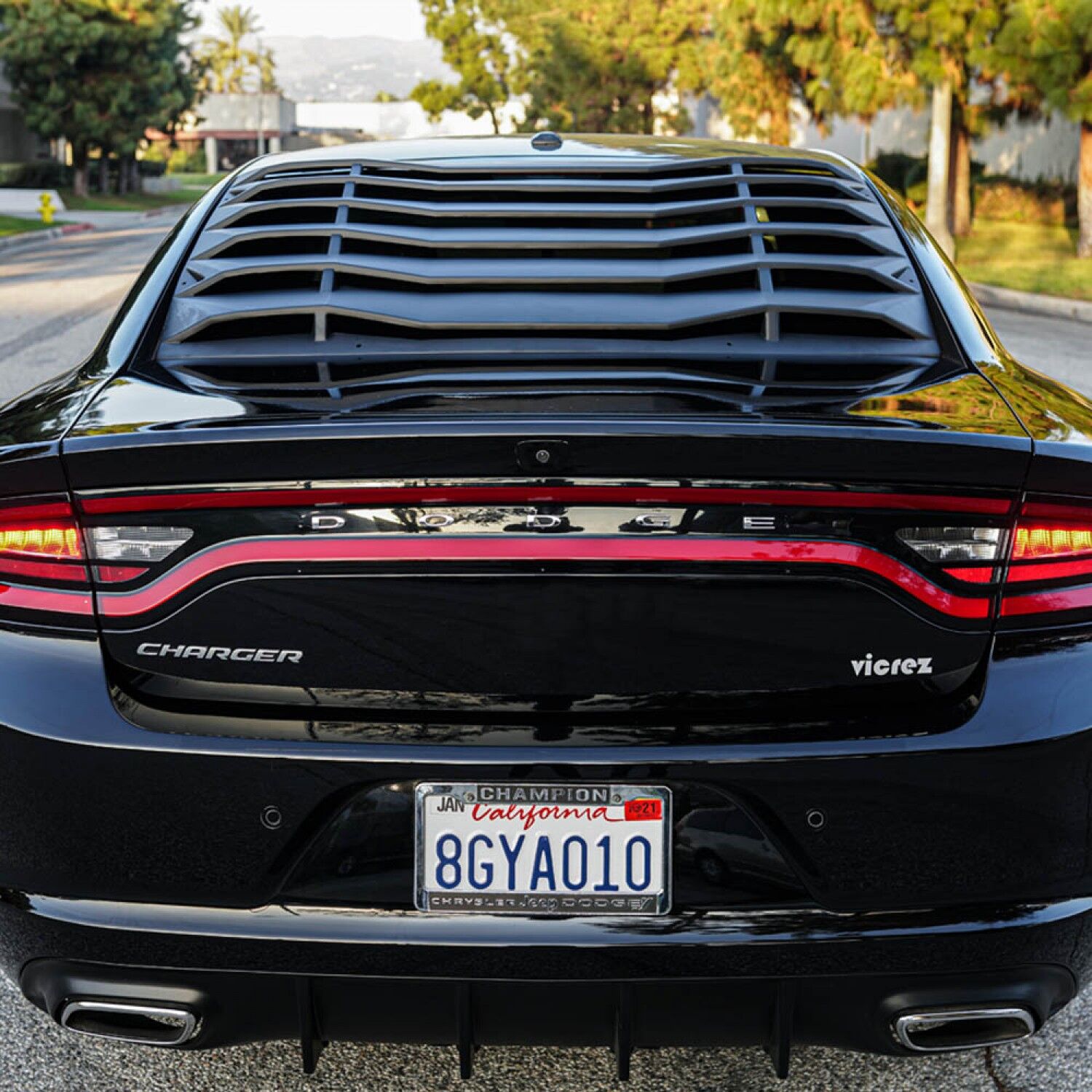 Vicrez LV Style Rear Window Louvers vz101677 | Dodge Charger 2011-2023