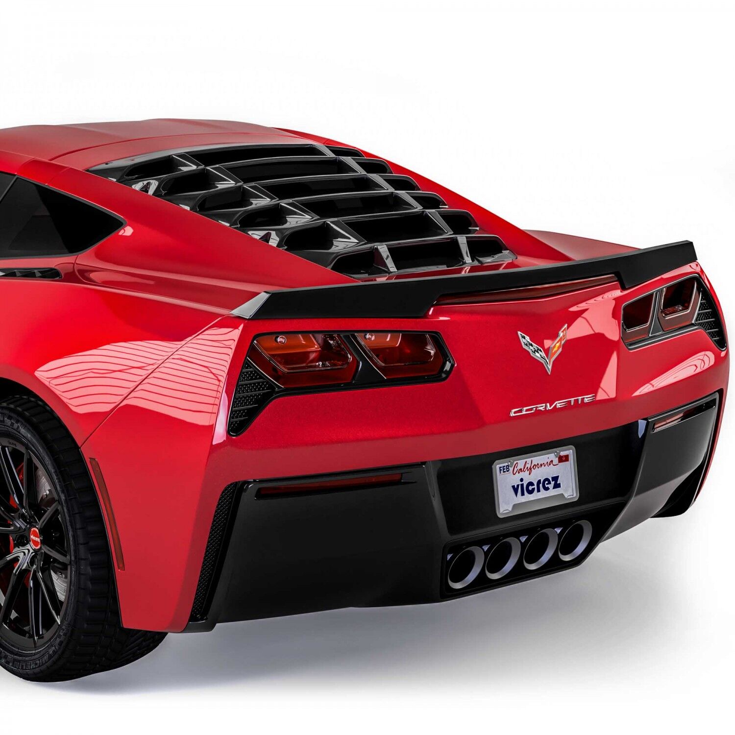 Vicrez LV Style Rear Window Louvers vz102121 | Chevrolet Corvette C7 ...