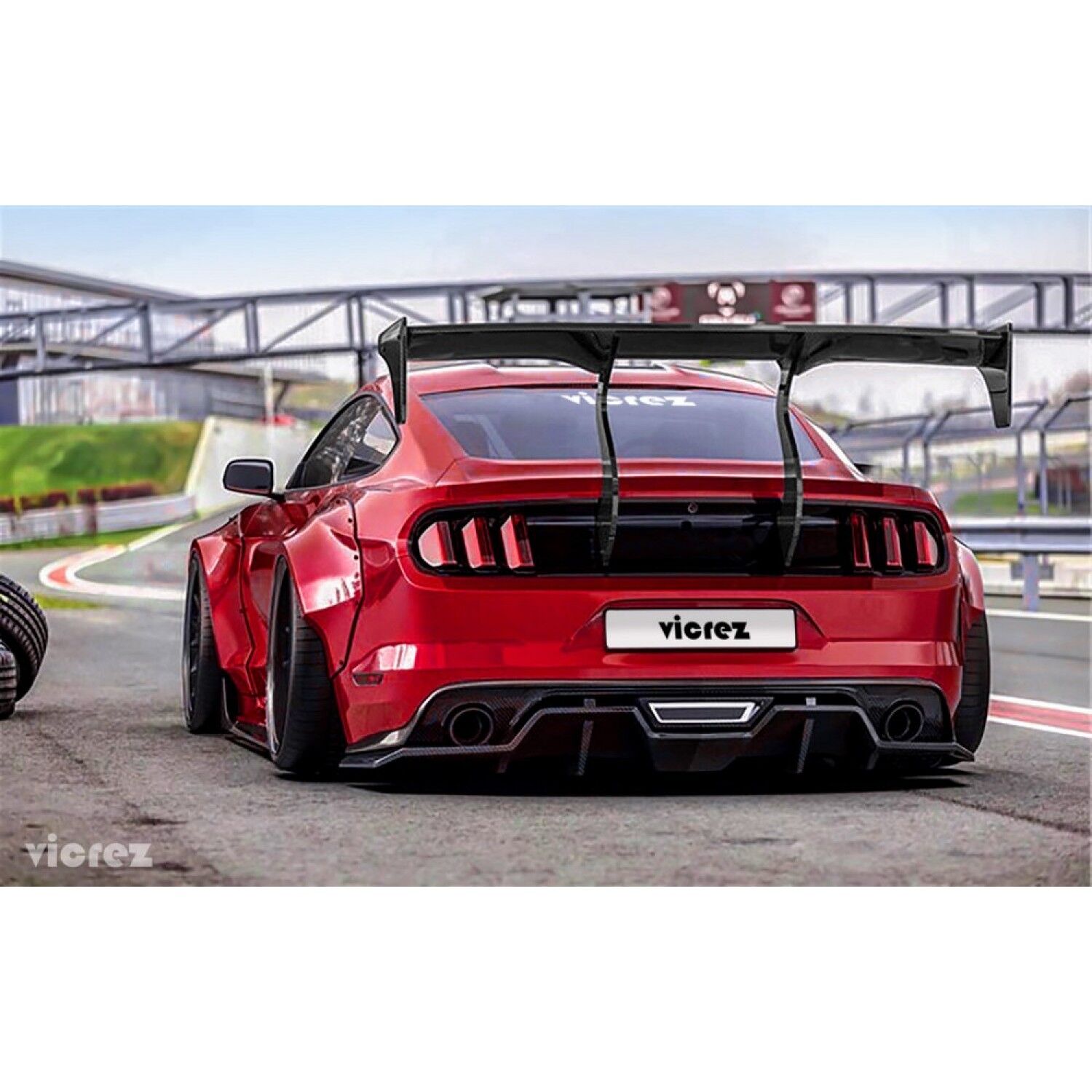 Vicrez Track Carbon Fiber Rear Wing Spoiler vz101479 | Ford Mustang ...