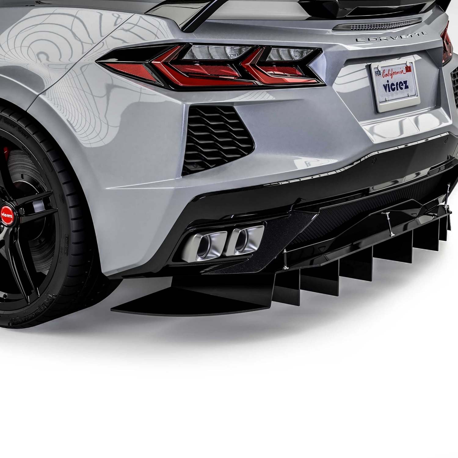 Vicrez R1 Rear Diffuser vz102106 | Chevrolet Corvette C8 2020-2025