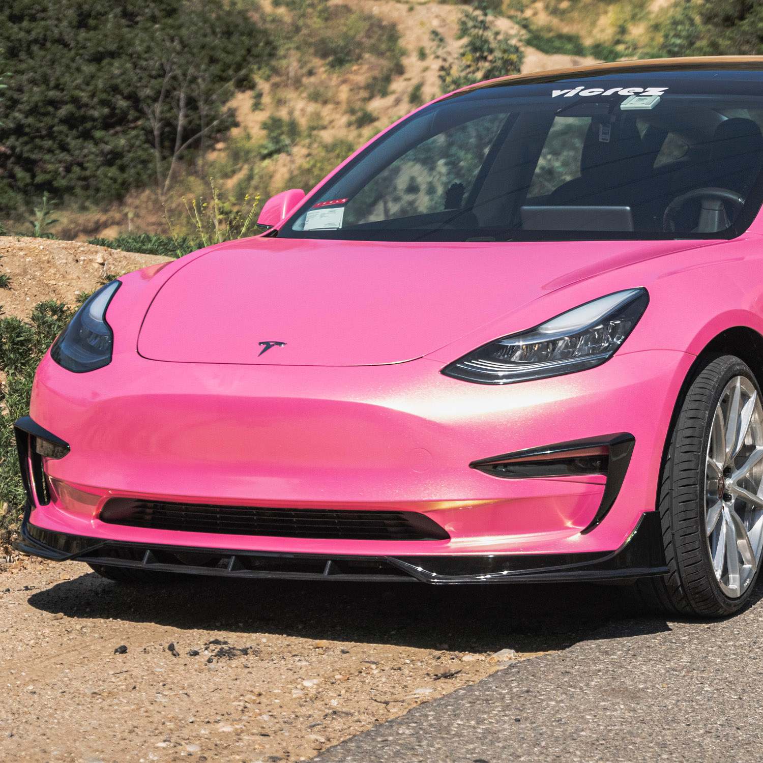 Vicrez V3R Style Front Lip vz102327 | Tesla Model 3 2016-2022