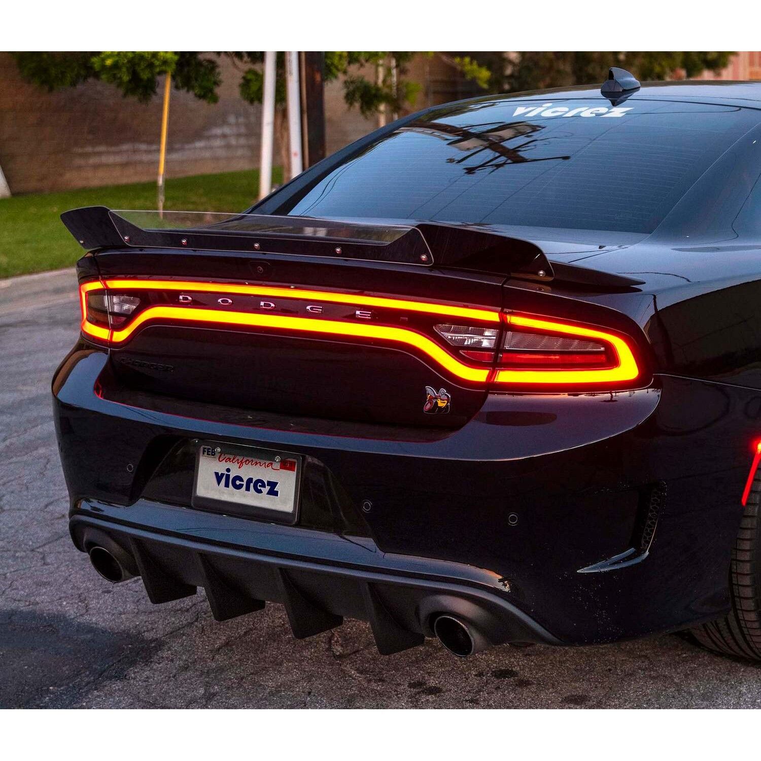 Vicrez V3R Style Rear Diffuser vz101705 | Dodge Charger R/T, SRT 392 ...