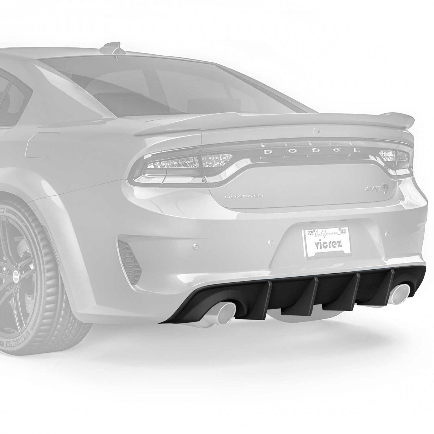 Vicrez V3R Style Rear Diffuser vz102166 | Dodge Charger Widebody 2015-2023