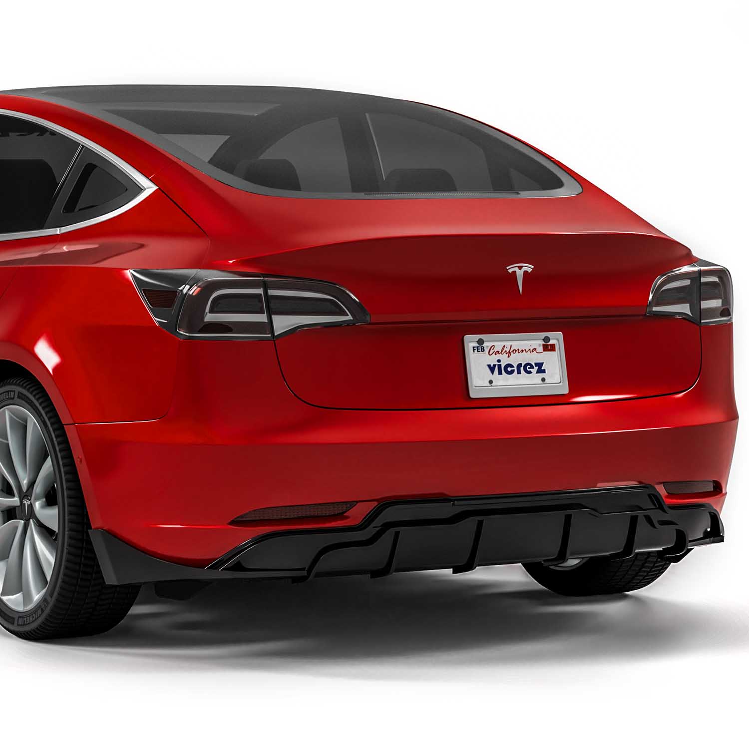 Vicrez V3R Style Rear Diffuser vz102329 | Tesla Model 3 2016-2021