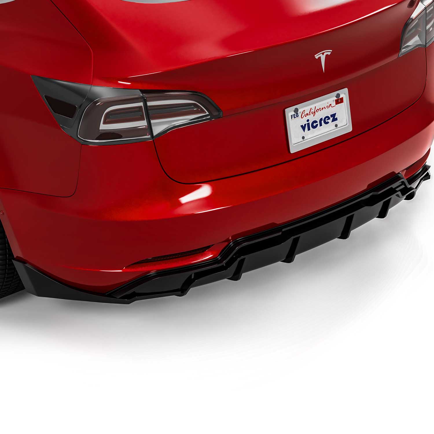 Vicrez V3R Style Rear Diffuser vz102329 | Tesla Model 3 2016-2021