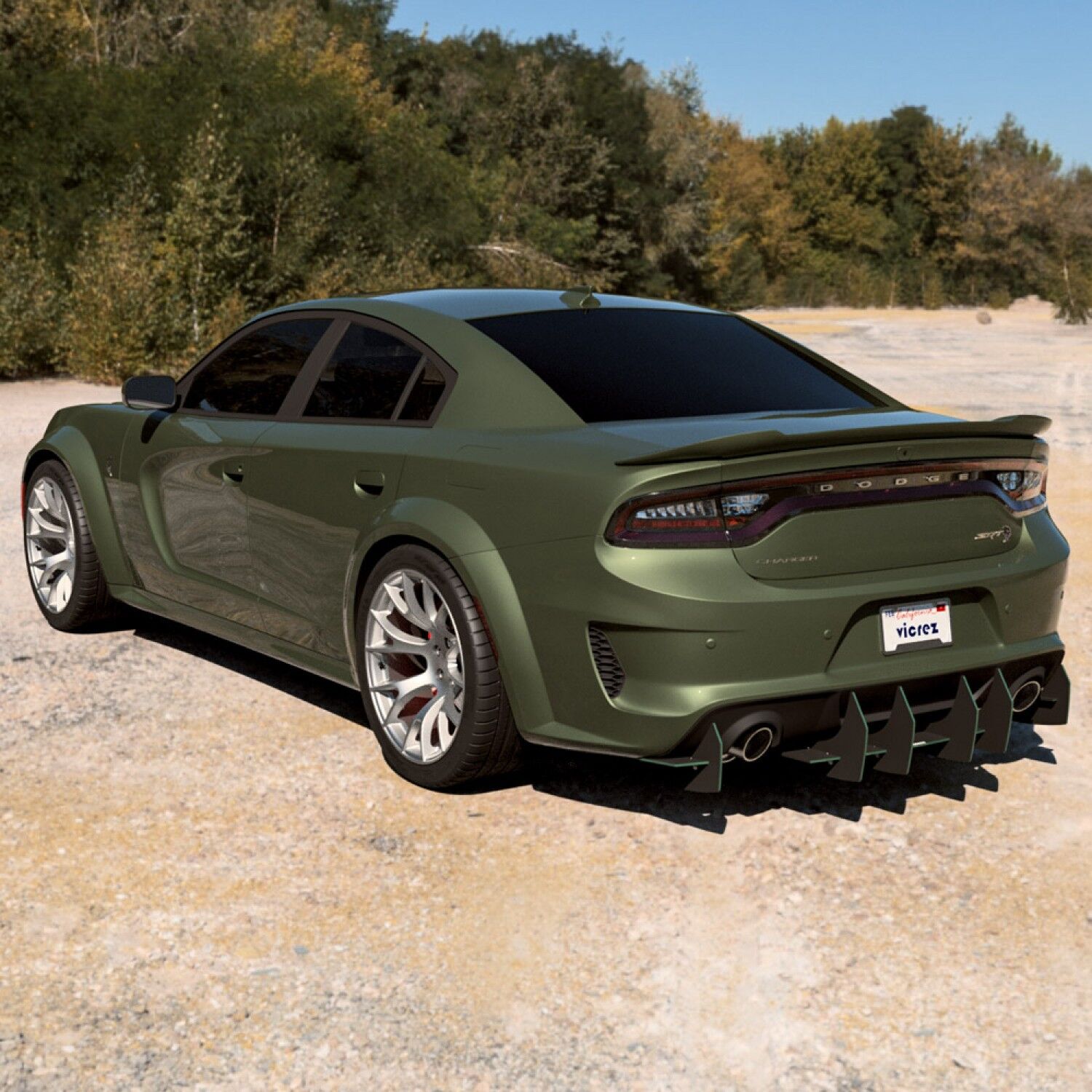 Hellcat Style Widebody Matte Silver Wheel (20"x11", -2.5 Offset, 5x115 ...