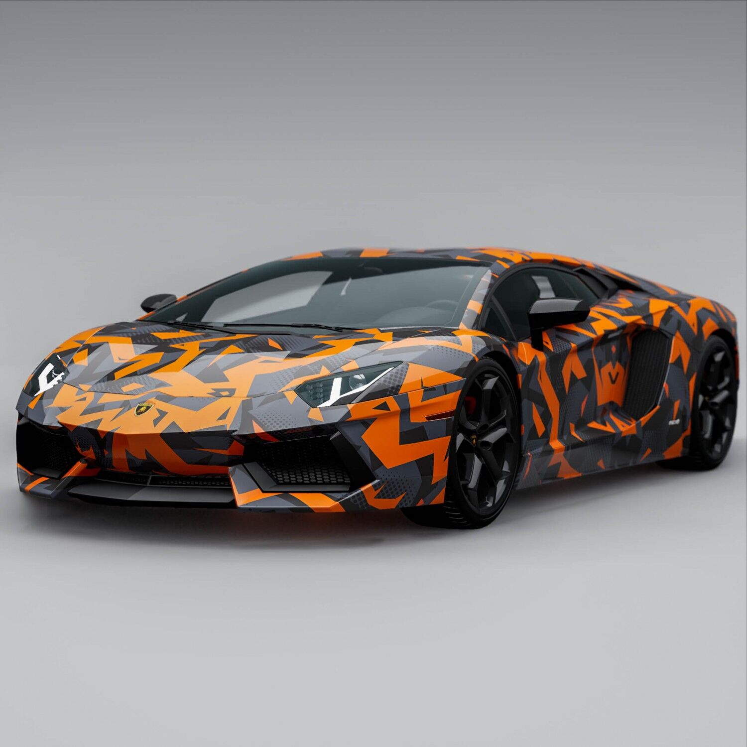 Vicrez Vinyl Car Wrap Film vzv10871 Orange Black Abstract Urban