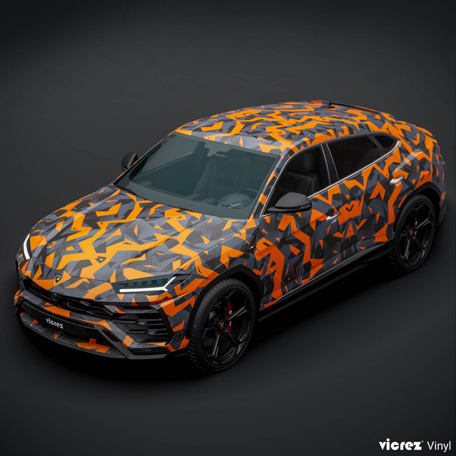 Vicrez Vinyl Car Wrap Film vzv10871 Orange Black Abstract Urban