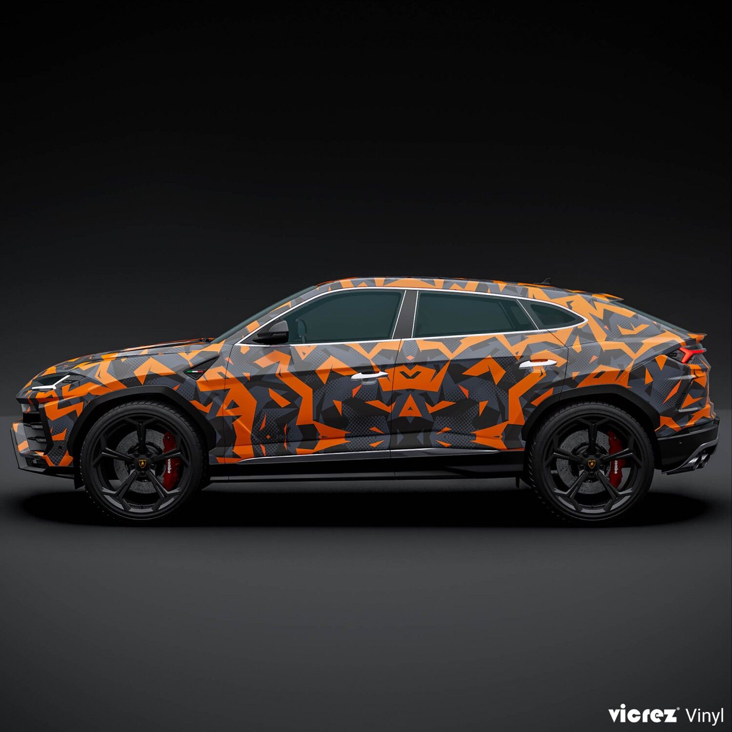 Vicrez Vinyl Car Wrap Film vzv10871 Orange Black Abstract Urban