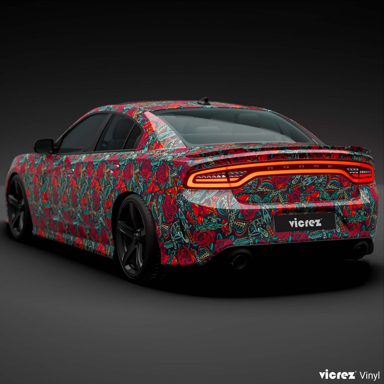 Vicrez Vinyl Car Wrap Film vzv10893 Inked Rose Hearty