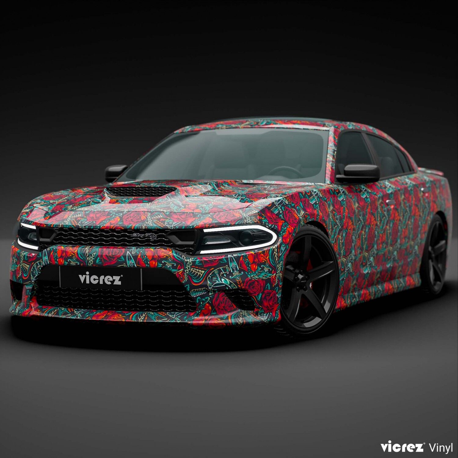 Vicrez Vinyl Car Wrap Film vzv10893 Inked Rose Hearty