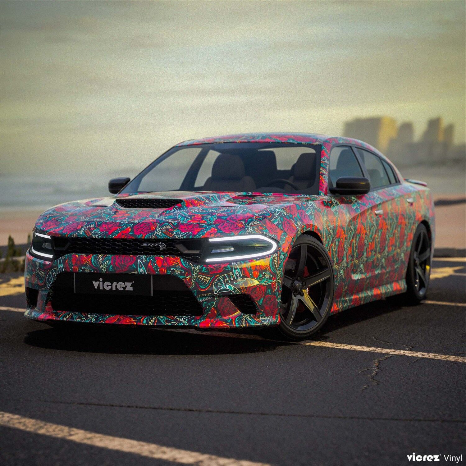 Vicrez Vinyl Car Wrap Film vzv10893 Inked Rose Hearty