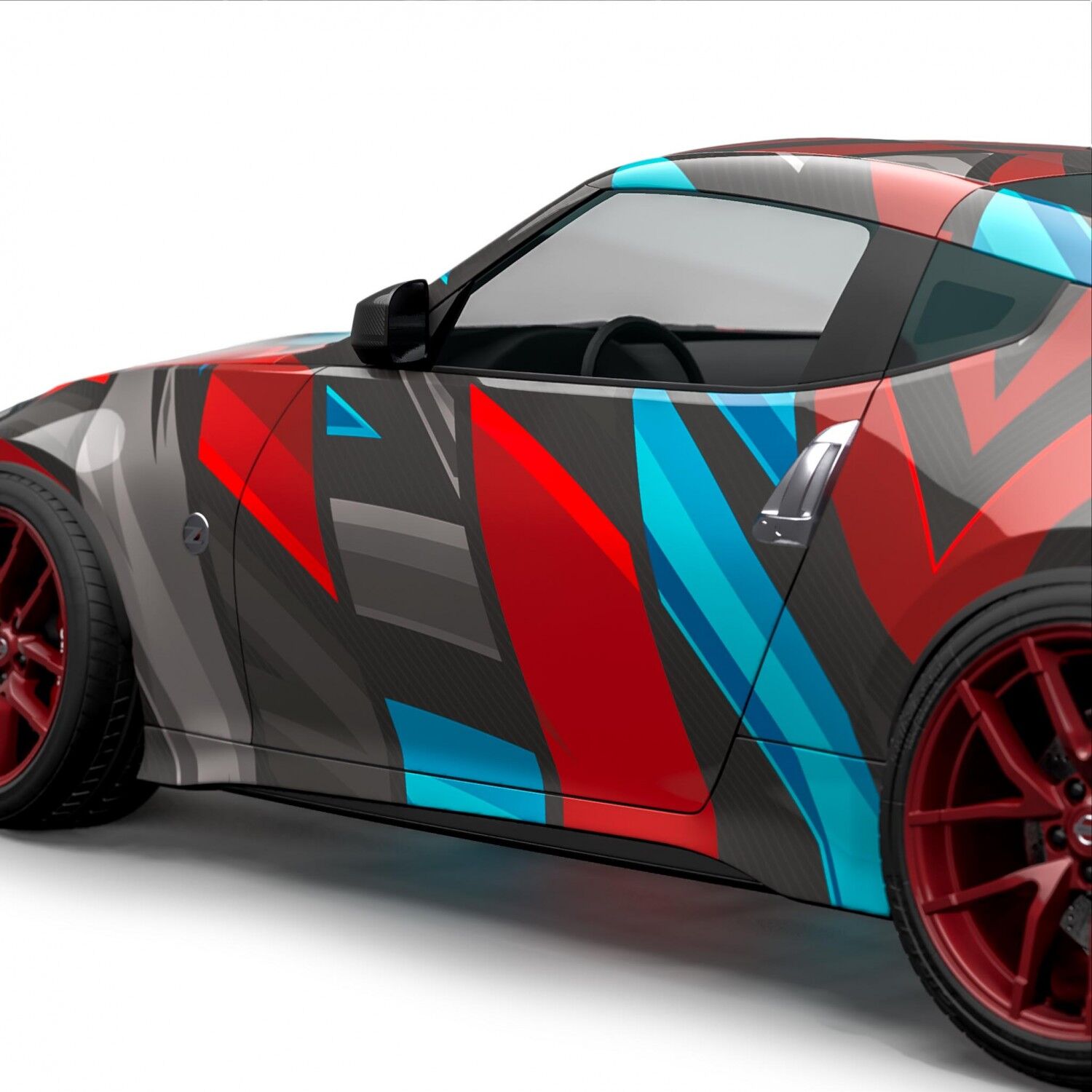 Vicrez Vinyl Car Wrap Film vzv10905 Tribal Red and Cyan Vibes