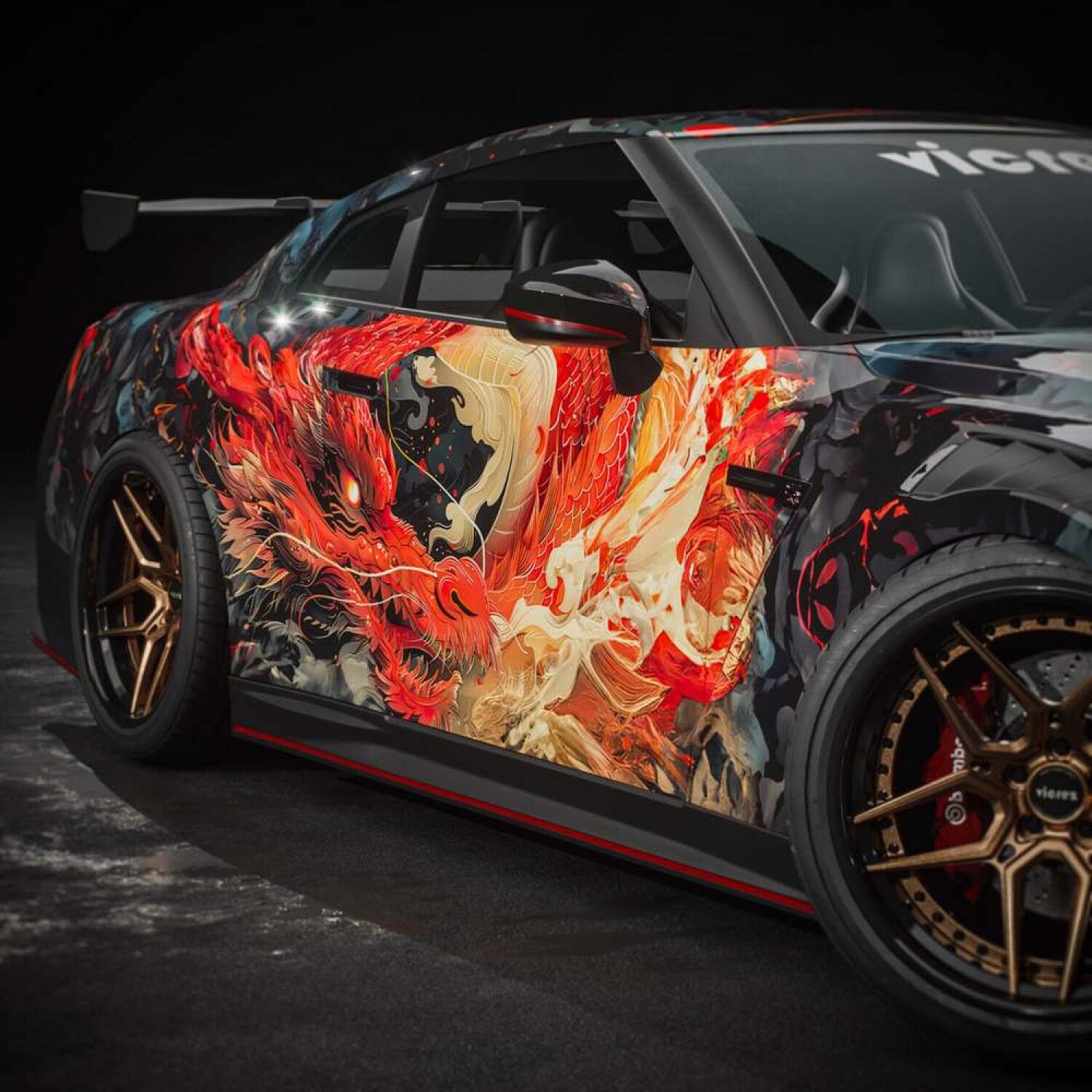 Vicrez Vinyl Car Wrap Film vzv10913 Inferno Dragon