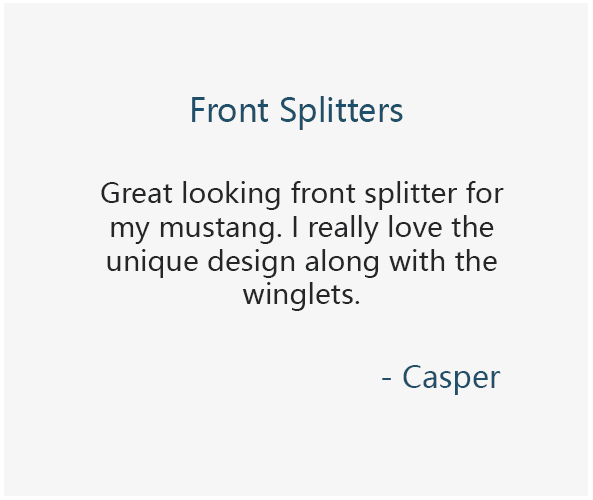 Build Your Own Custom Front & Side Splitters: Vicrez.com