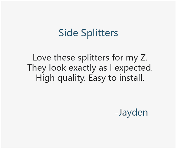 Build Your Own Custom Front & Side Splitters: Vicrez.com