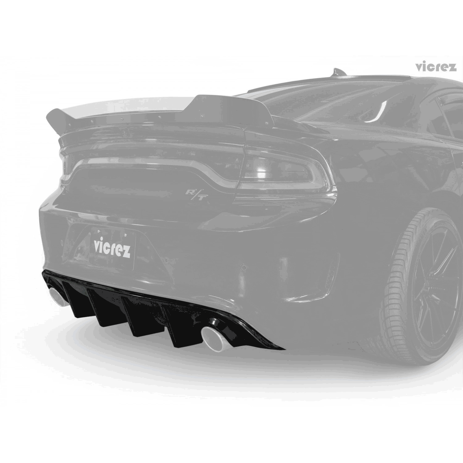 Vicrez V3R Style Rear Diffuser vz101705 | Dodge Charger R/T, SRT 392 ...